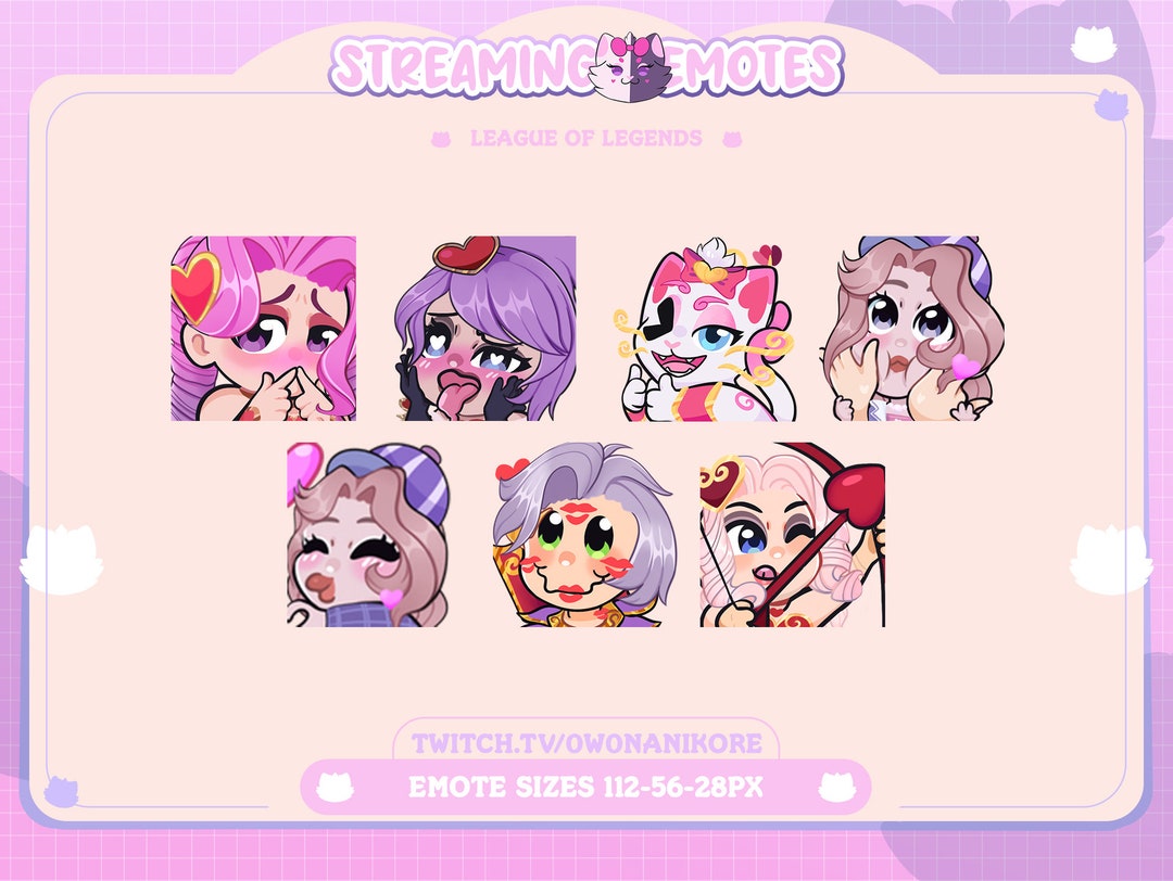 League of Legends Heart Seeker/valentine's Day Skin Emotes Twitch/kick ...