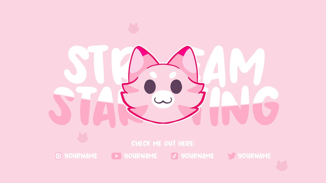 Full Pink Kitty Animated Stream Package