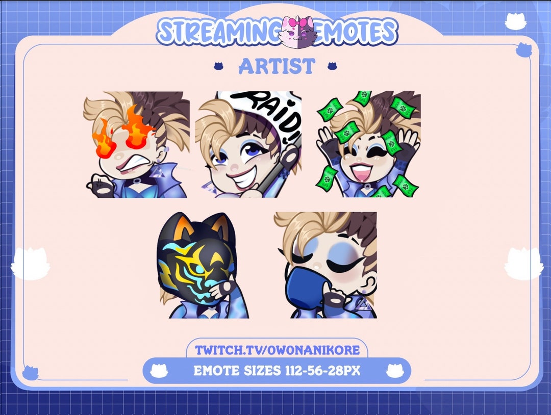 KDA All Out Akali 5 Emotes Pack | Gamer | Kawaii | Twitch Emotes | Kick ...