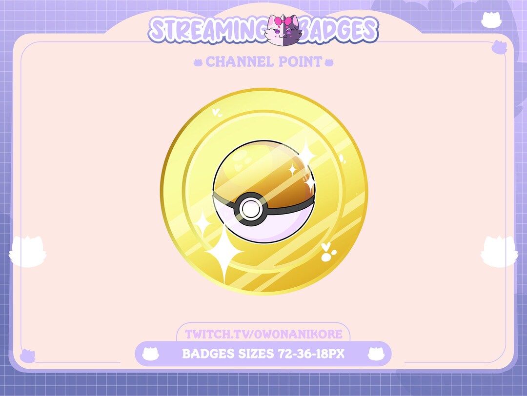 PKMN Pokeball Gold Coin Channel Point Cover for Twitch/ Youtube ...