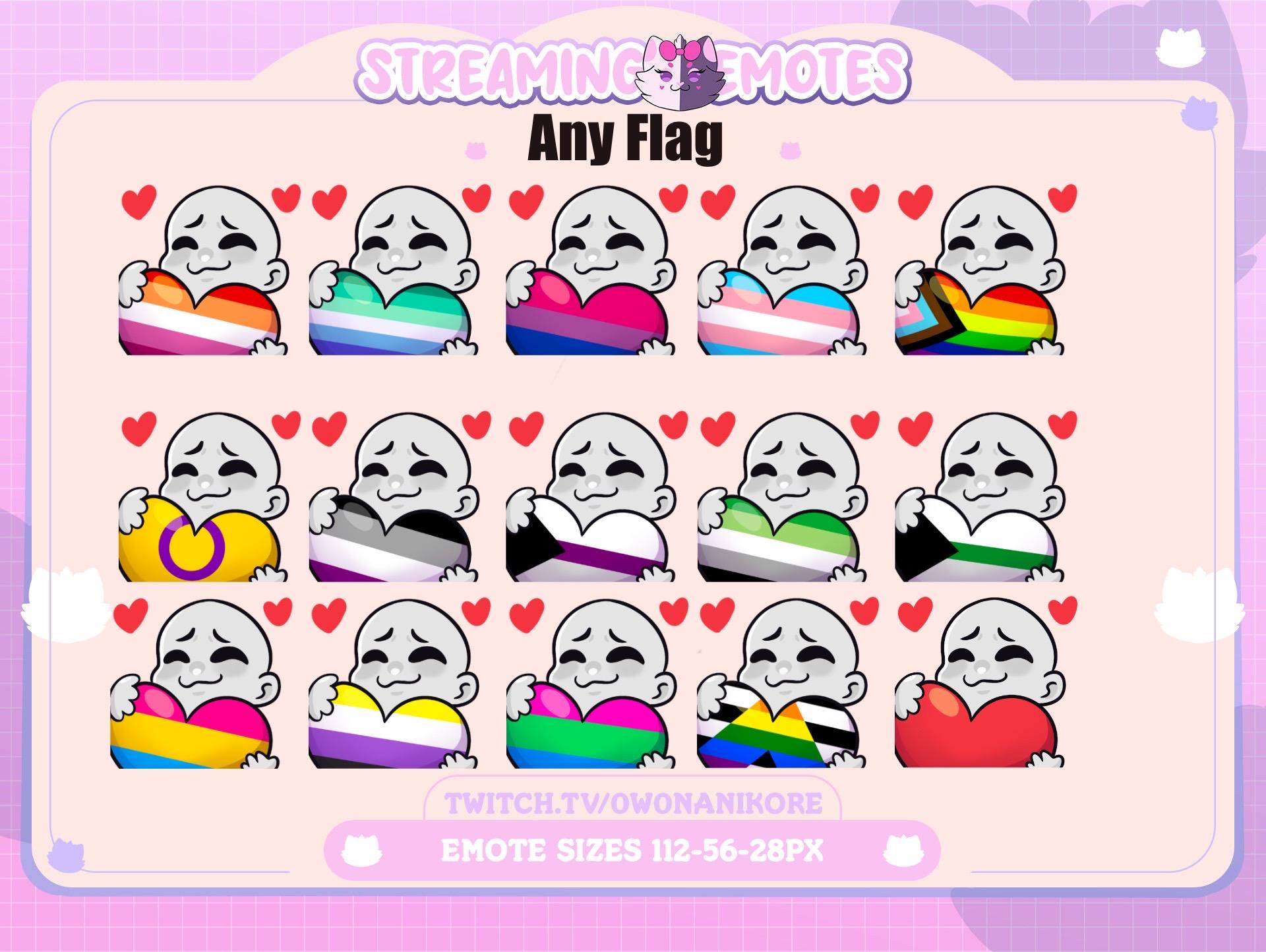 CUSTOM Pride Flag LGBTQIA Heart YCH High-quality Made-to-order Twitch ...