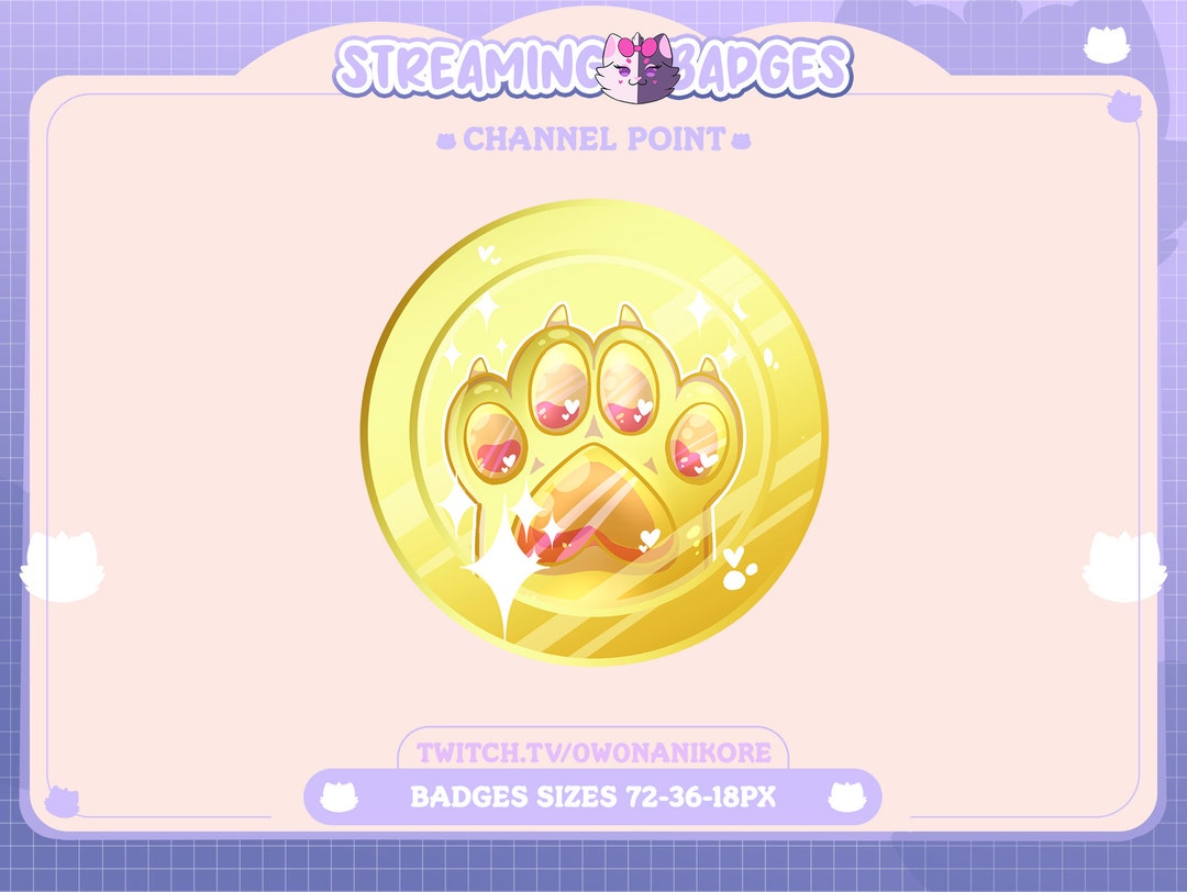 Kawaii Cat Paw Coin Twitch Channel Point Cover - Etsy Canada