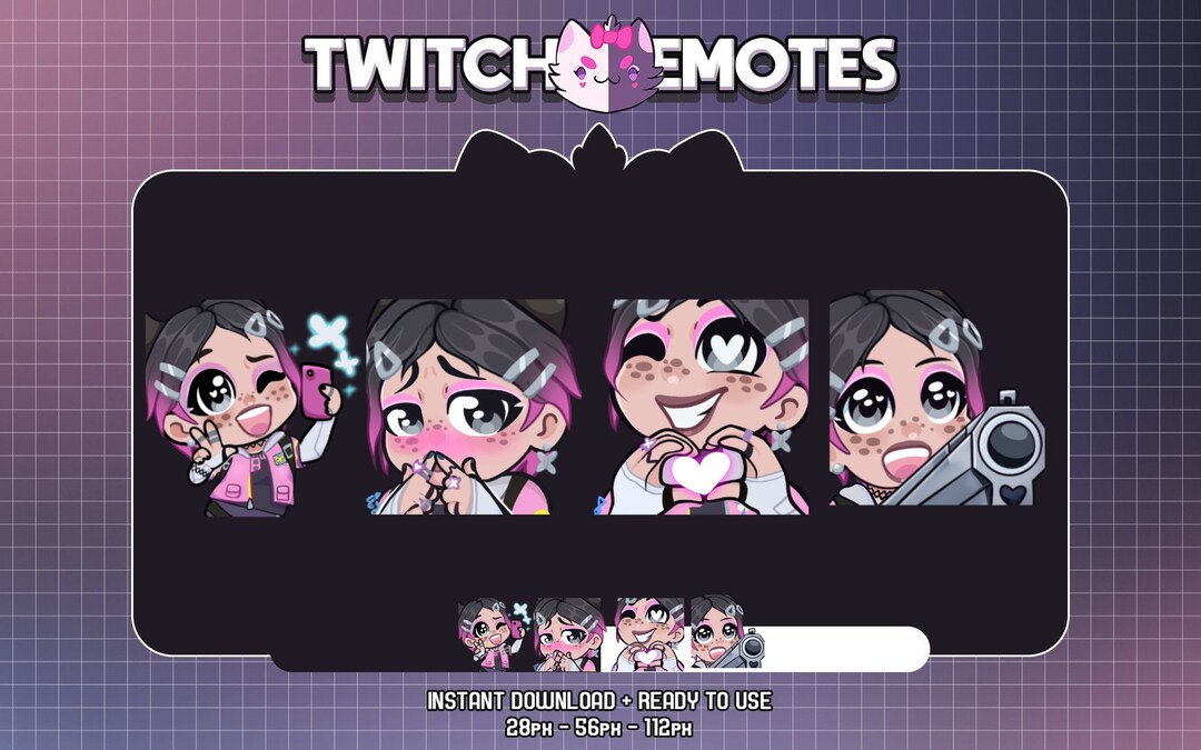 Valorant Agent CLOVE Emotes | Gamer | Kawaii | Twitch Emotes | Kick ...