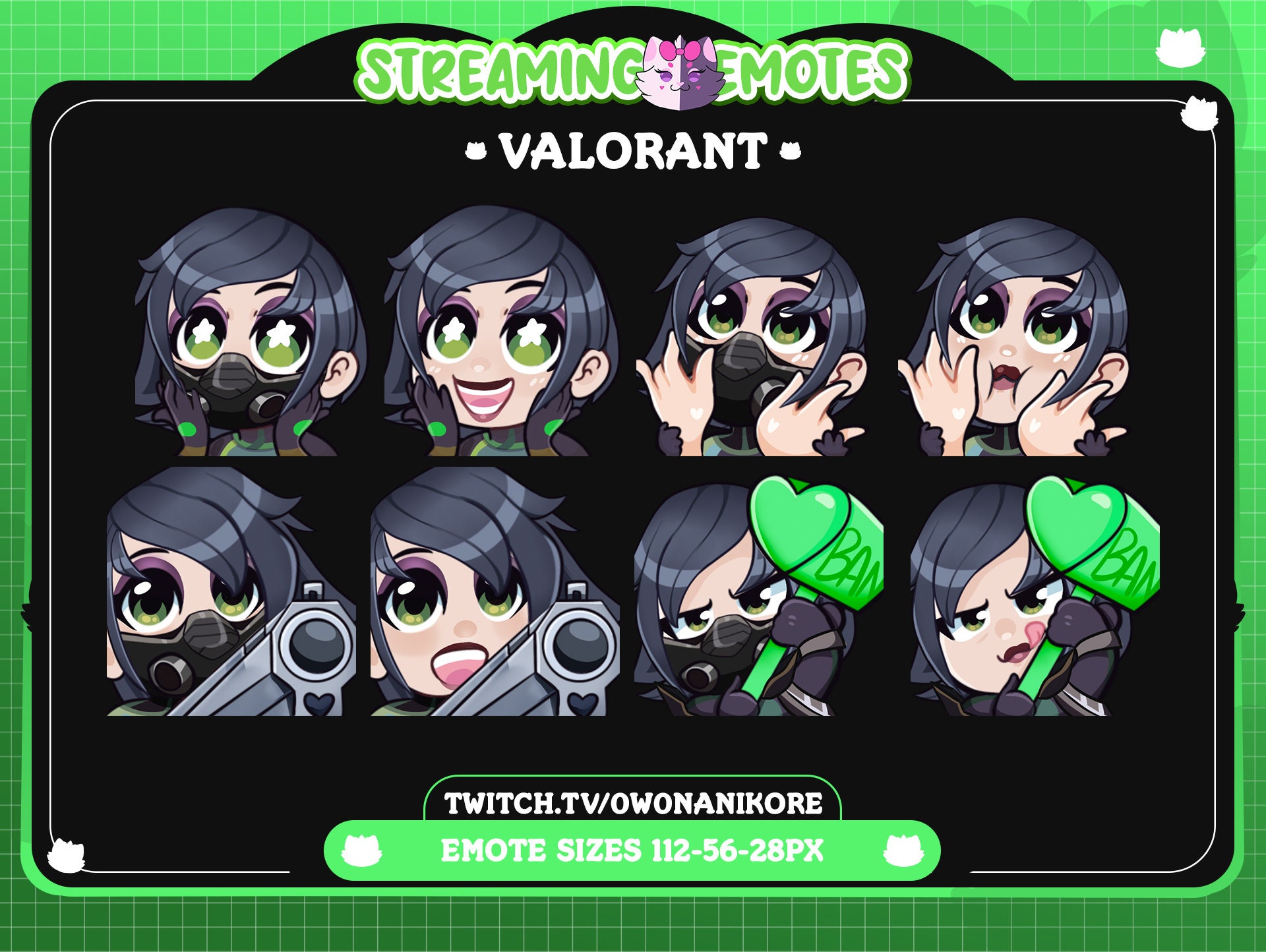 Valorant Agent VIPER Emotes | Gamer | Kawaii | Twitch Emotes | Kick ...