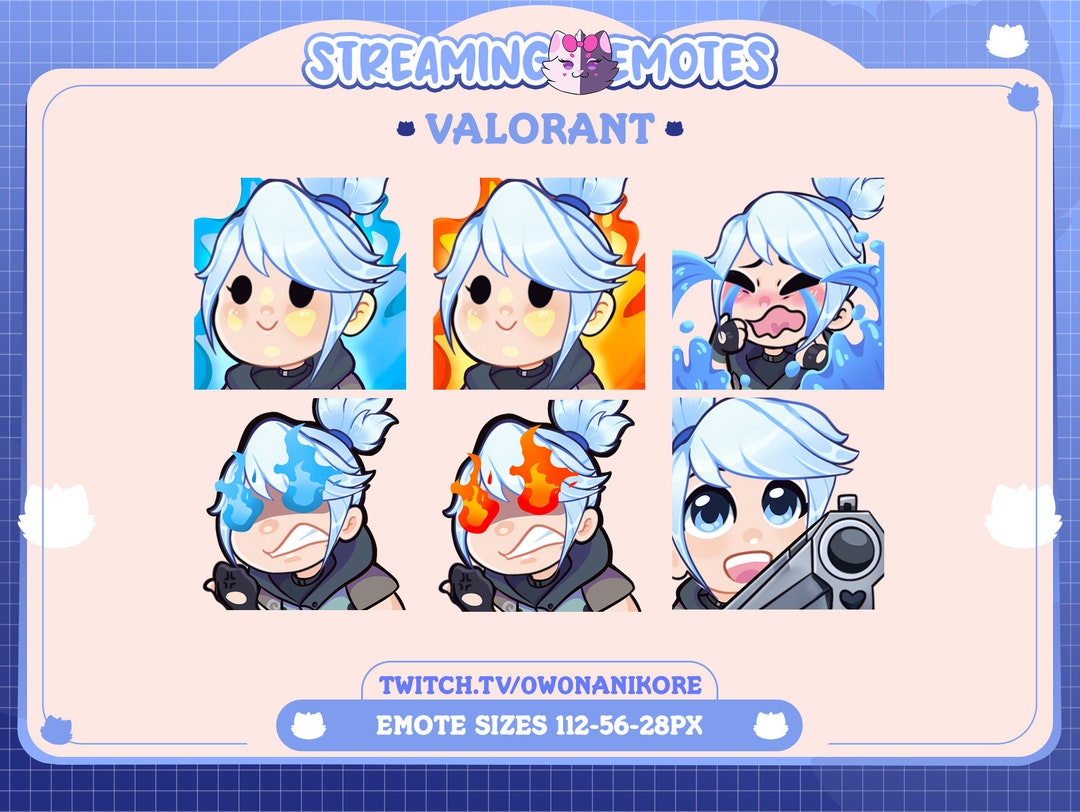 Valorant Agent Jett Emotes | Gamer | Kawaii | Twitch Emotes | Kick ...