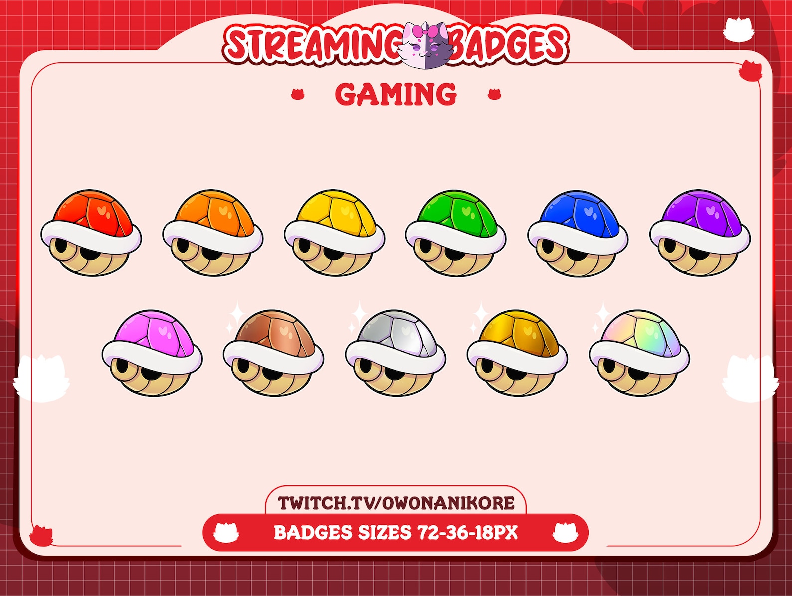 Mushroom Kingdom Koopa Shells Sub Badges | Gamer Aesthetic | Twitch ...