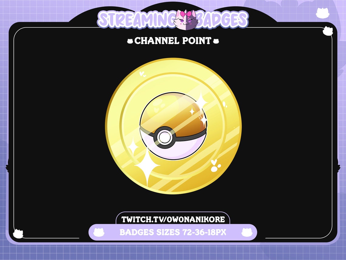 PKMN Pokeball Gold Coin Channel Point Cover for Twitch/ Youtube ...