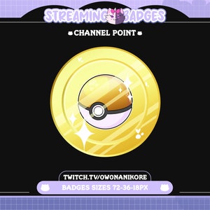 PKMN Pokeball Gold Coin Channel Point Cover for Twitch/ Youtube ...