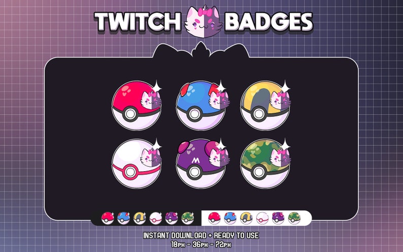 PKMN Pokeball Series 1 Sub Badges for Tiwtch/ Youtube Twitch - Etsy