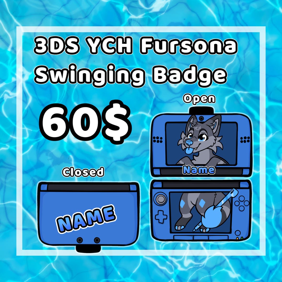 3DS Inspired YCH Fursona Badge Commission | Any Species Fan Art | HQ ...