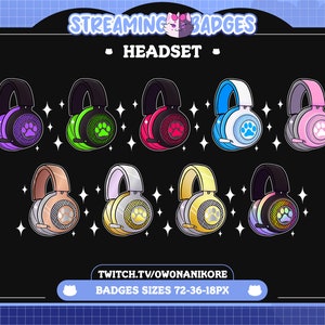 Colorful Paw Print Headset Twitch/youtube Sub Badges | Subscriber ...