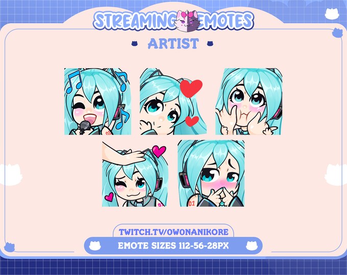 Cute Vocaloid Emotes for Twitch Youtube Discord | P2U Emotes | Rin Len ...
