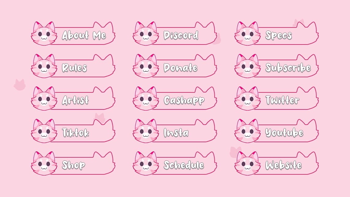Full Pink Kitty Animated Stream Package