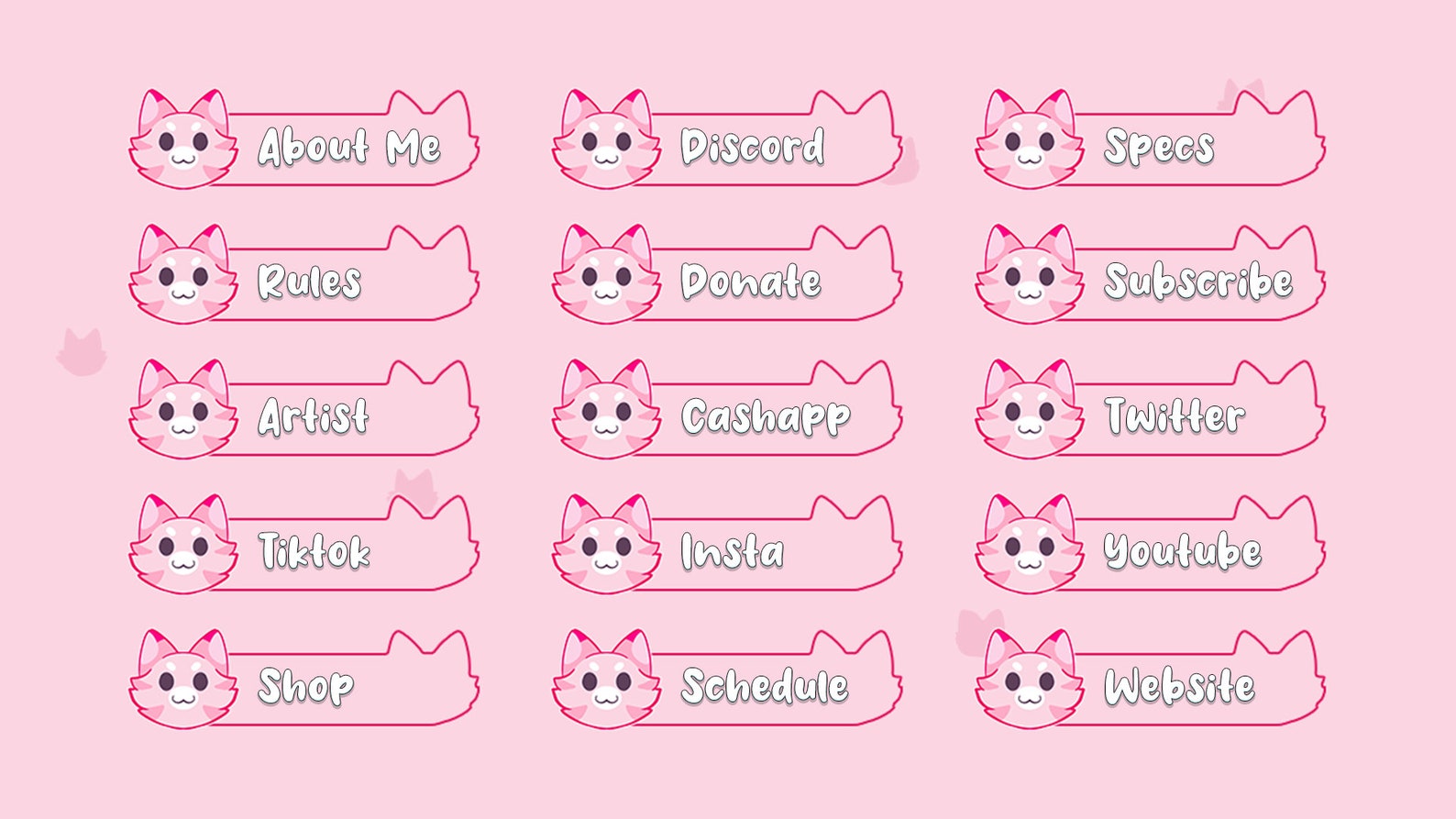 Full Pink Kitty Animated Stream Package