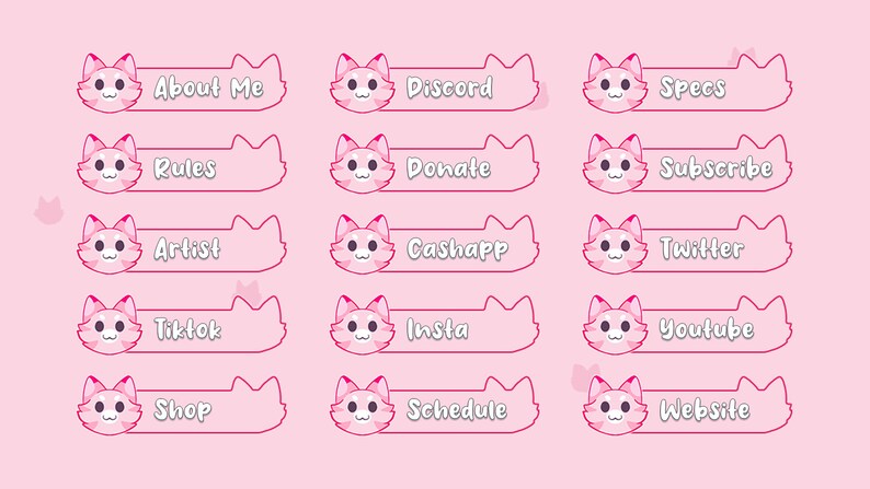 Full Pink Kitty Animated Stream Package