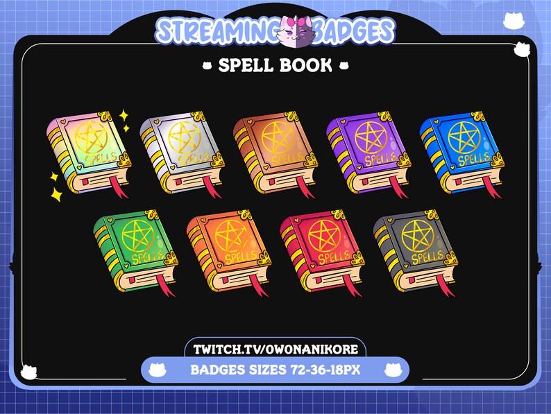 Twitch Spellbook Pentagram Subscriber Badges | Witchy Badges| Twitch ...