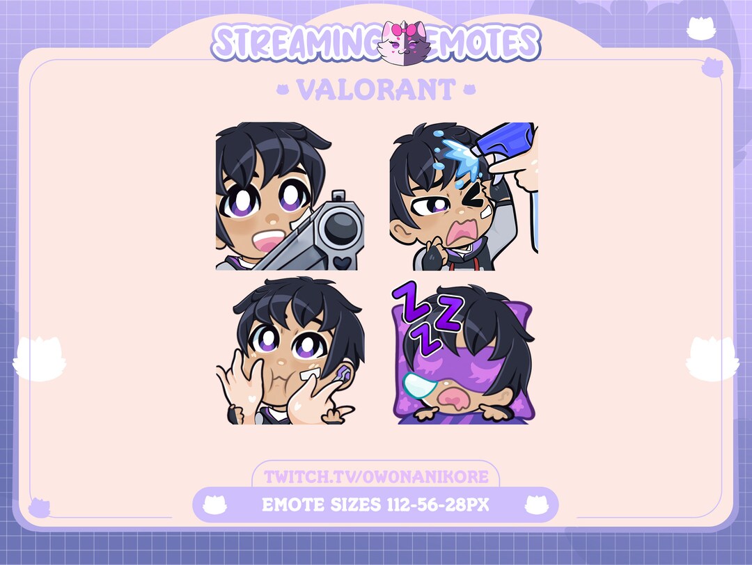 Valorant Agent ISO Emotes | Gamer | Kawaii | Twitch Emotes | Kick ...