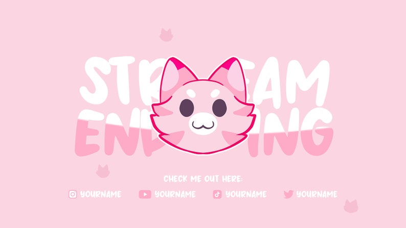 Full Pink Kitty Animated Stream Package