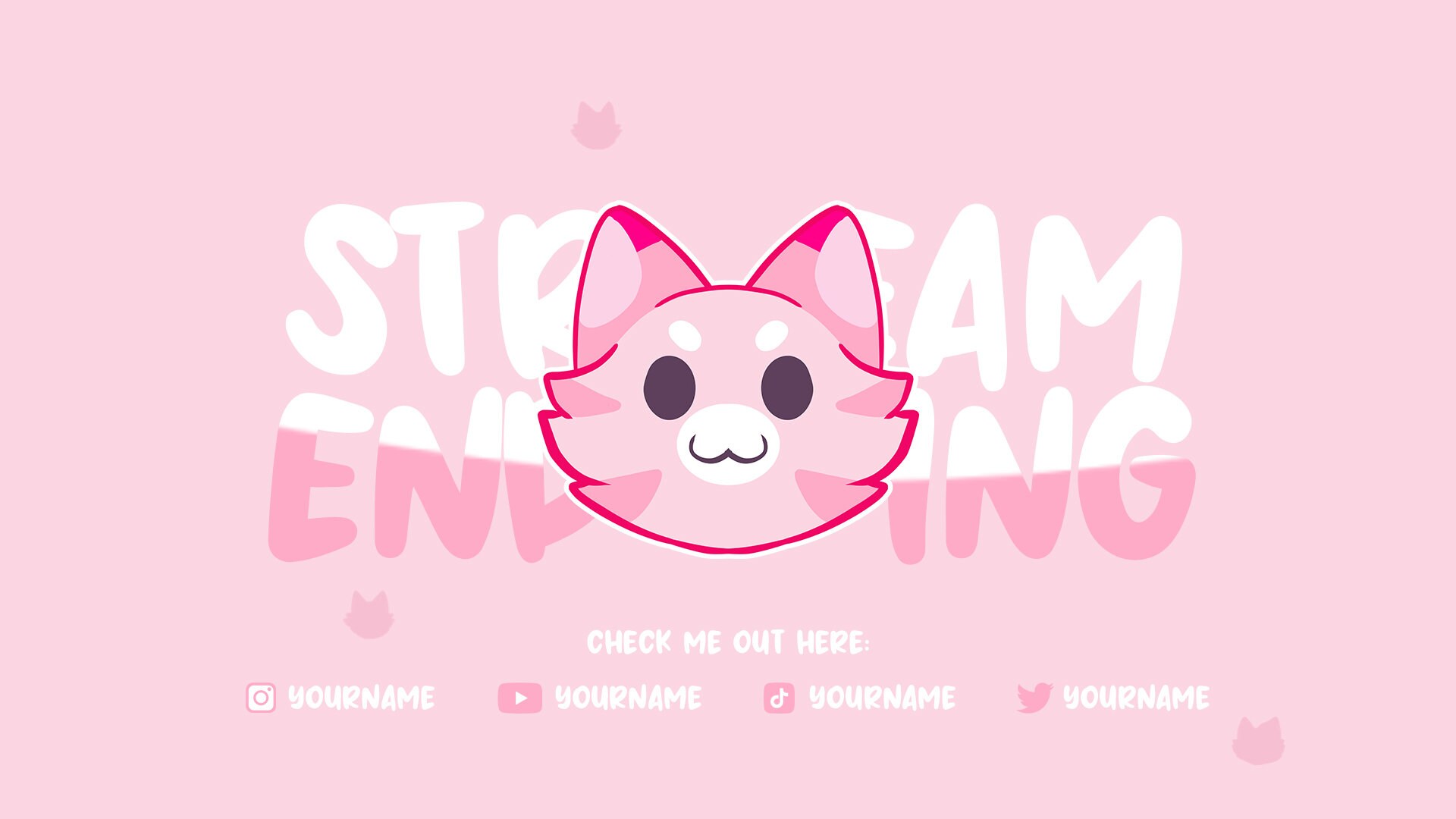 Full Pink Kitty Animated Stream Package