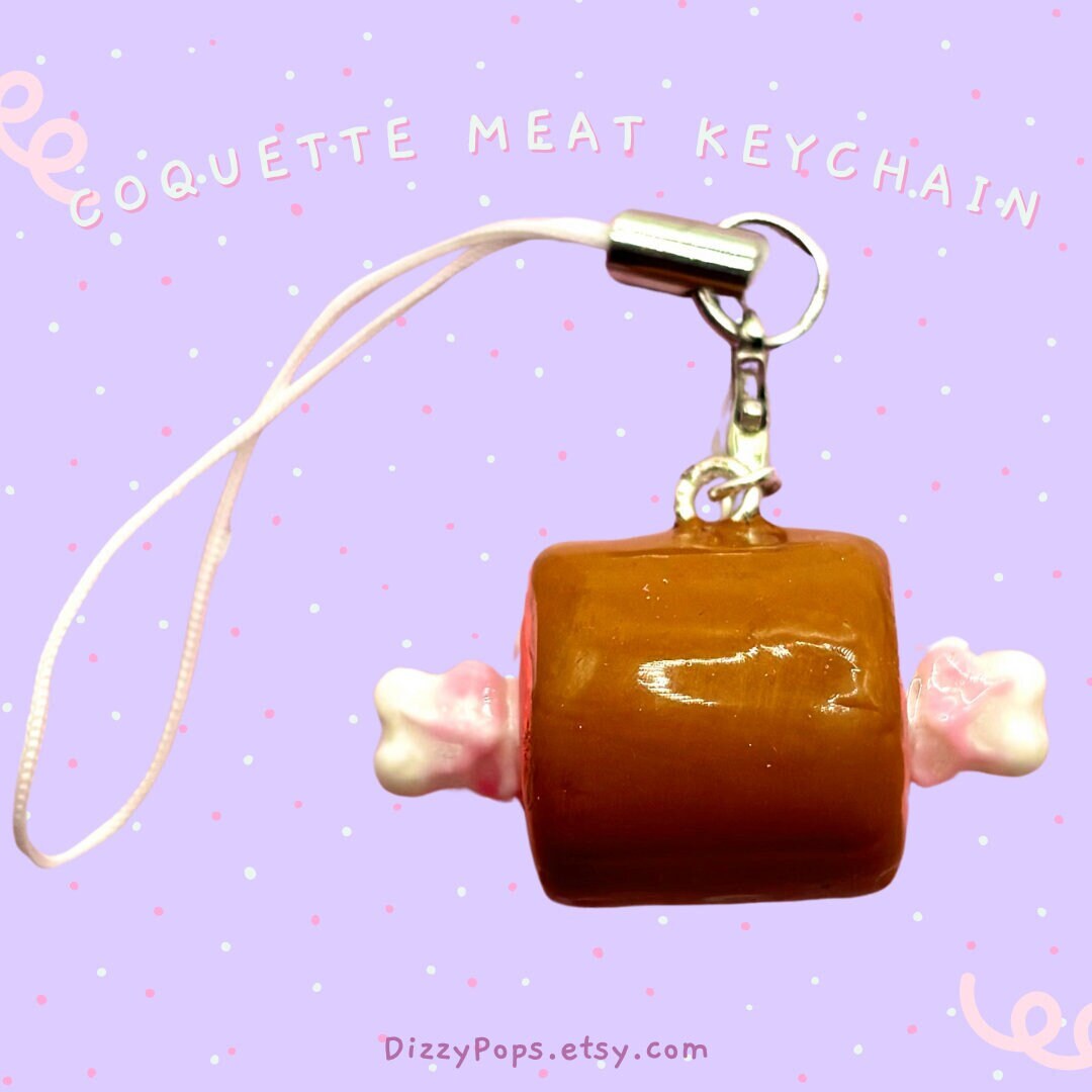 Coquette Meat Keychain Kawaii Food Keychain Cell Phone Charm Coquette ...