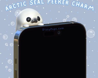 Seal Peeker Charm - Phone Hipper Charm - Kawaii Cute Phone Charm Strap ...