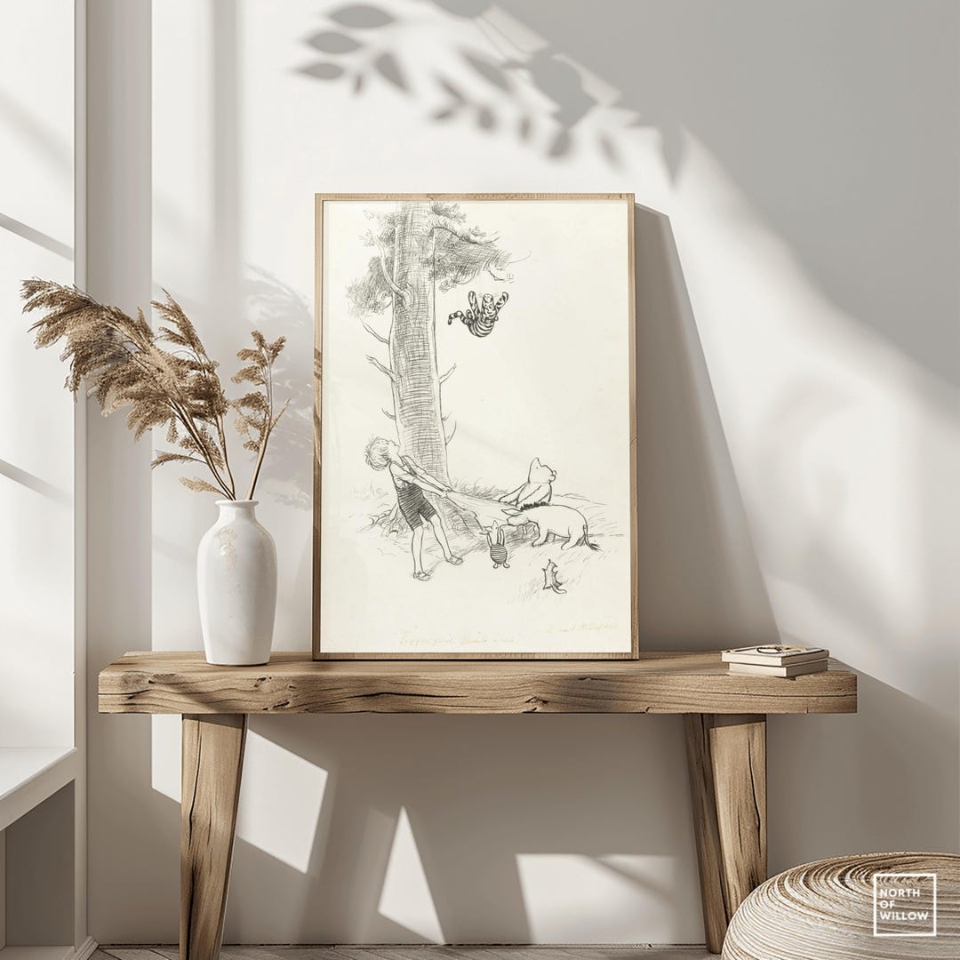 Tigger Can’t Climb Trees 1928 Wall Art – Vintage Winnie the Pooh ...