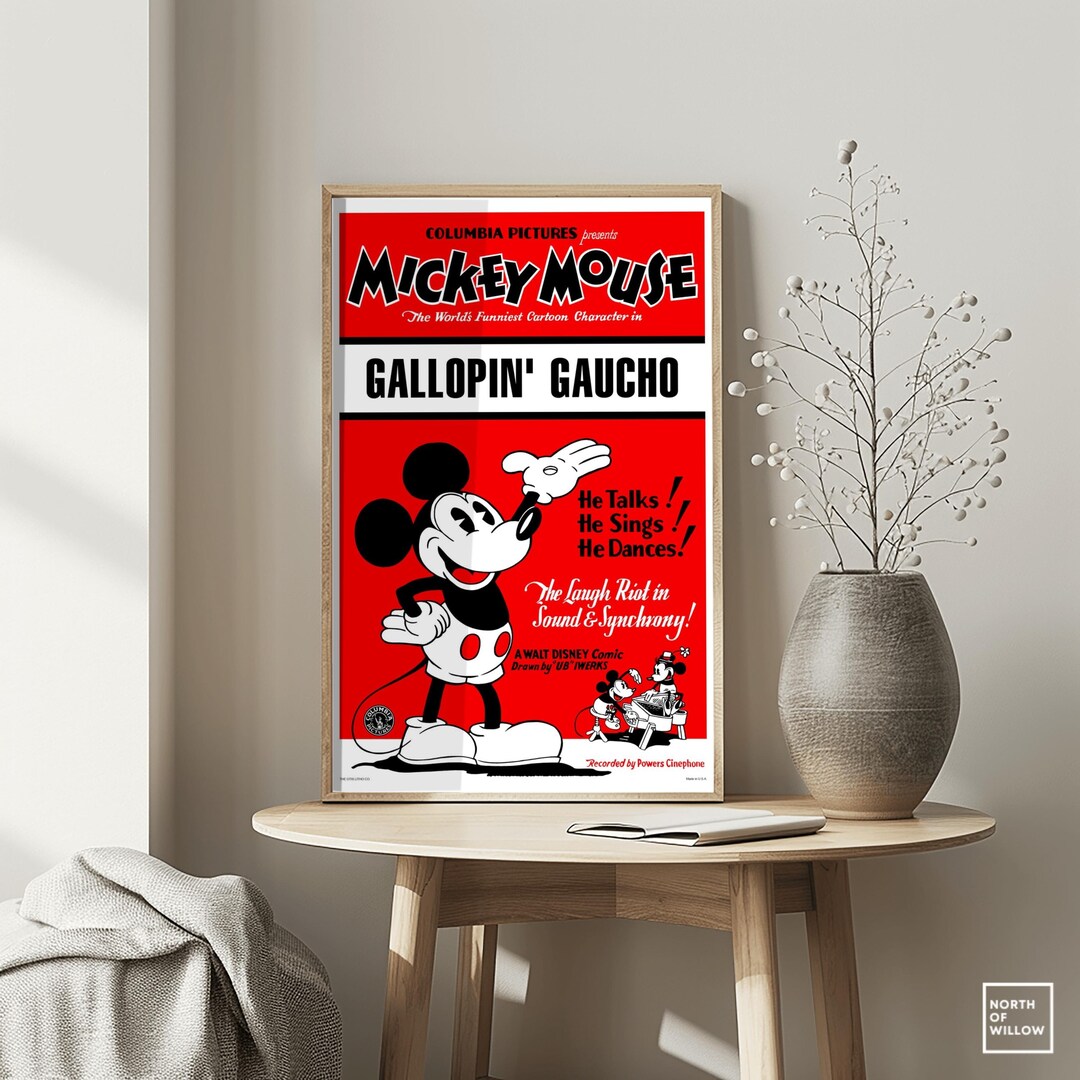 The Gallopin' Gaucho 1928 Wall Art Printable – Vintage Cartoon Digital ...