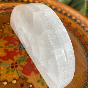 Half Moon Selenite Tarot Card Holder: Crystal Display Stand - Etsy
