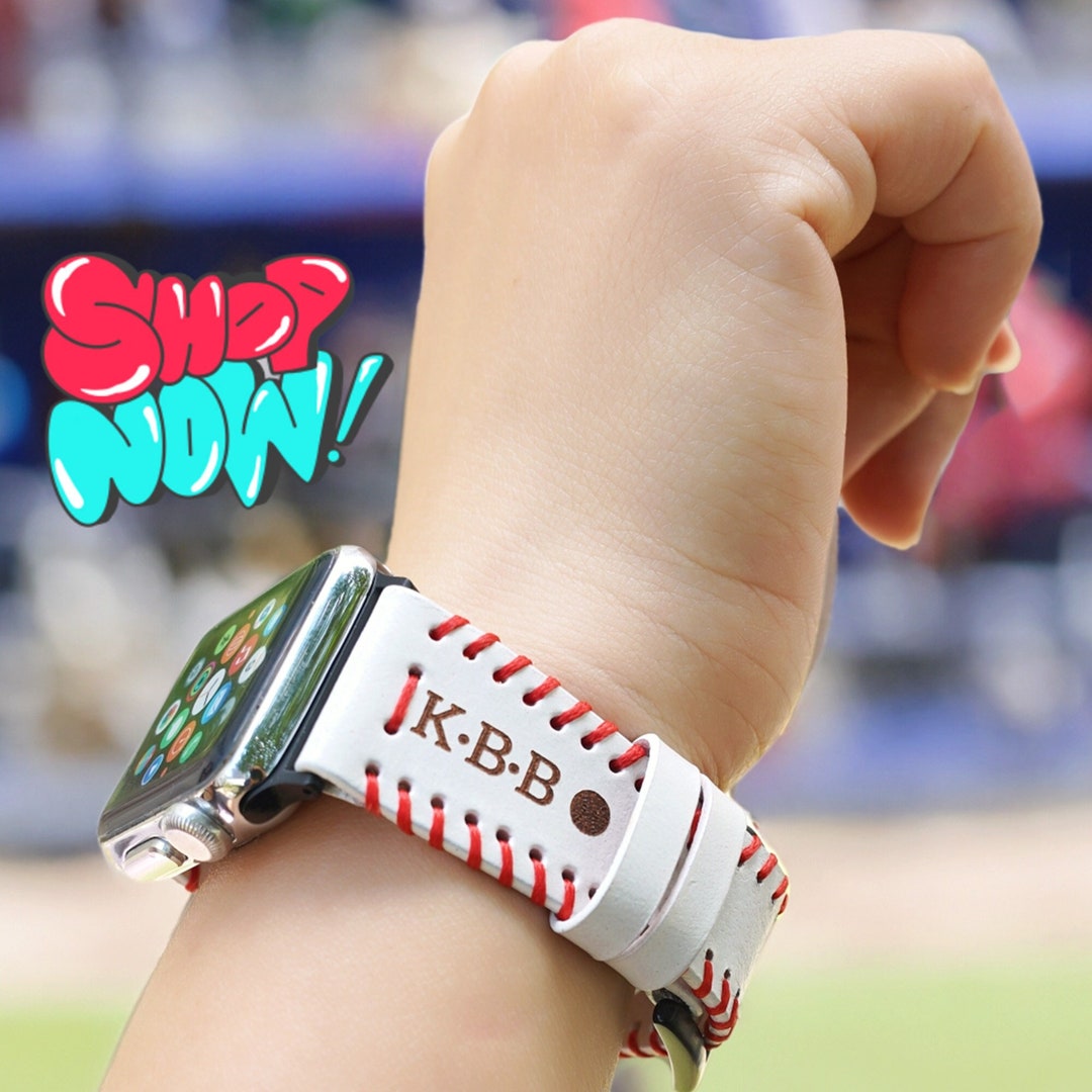 Custom Iwatch Strap,engraved Baseball Watch Band,personalized Apple ...