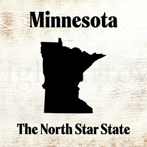 Minnesota the North Star State, State Svg, Silhouette, Svg Files for ...