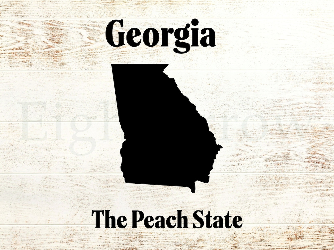 Georgia the Peach State, State Svg, Silhouette, Svg Files for Cricut ...