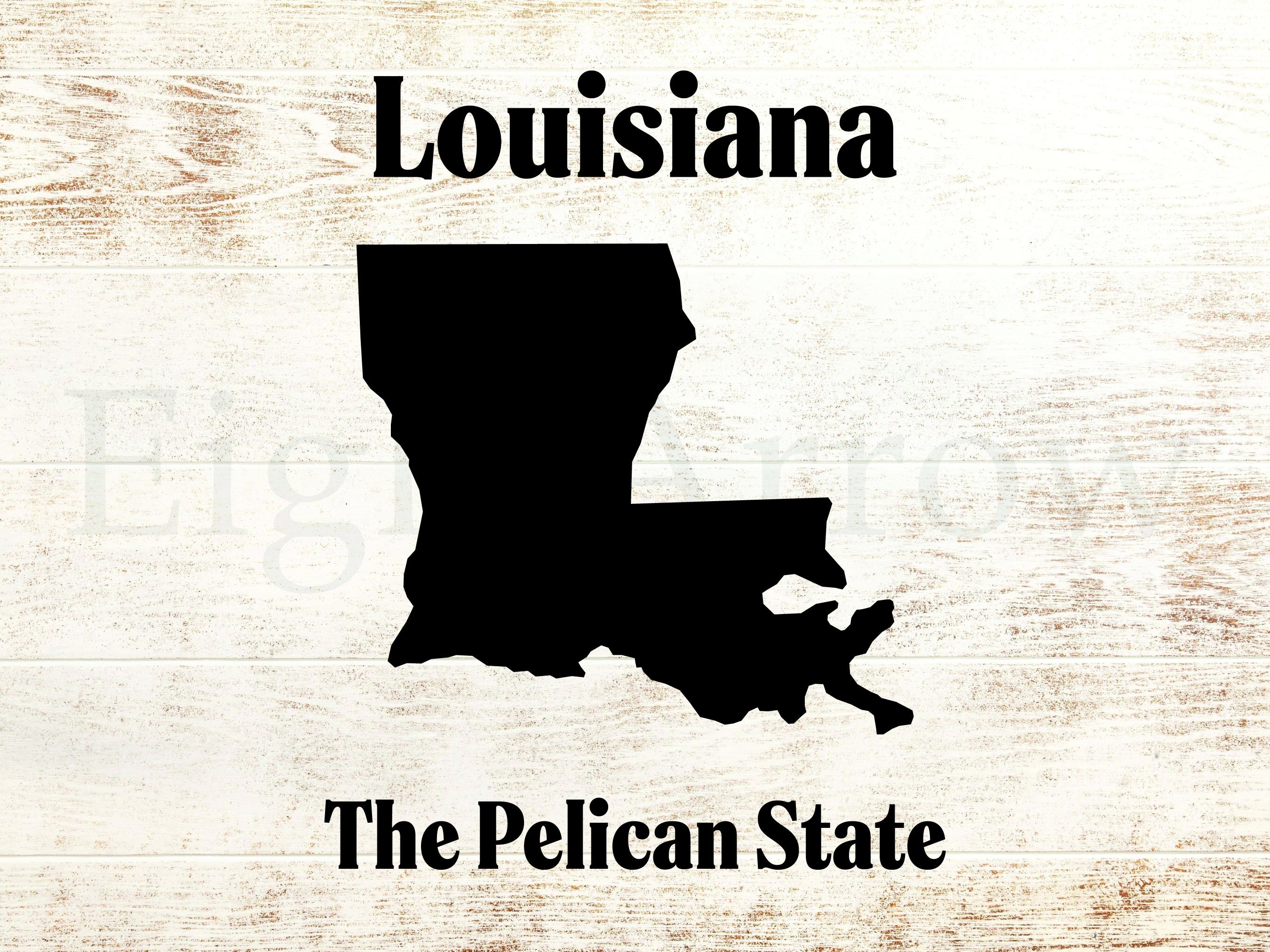 Louisiana the Pelican State State Svg Silhouette Svg - Etsy
