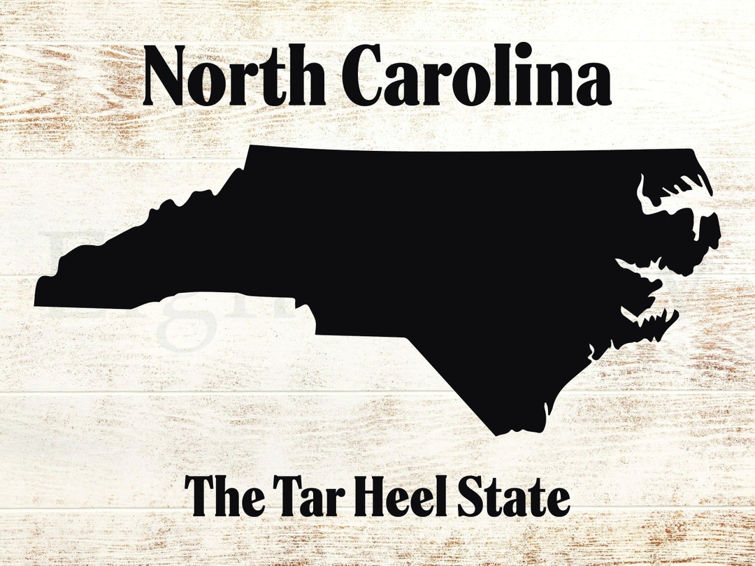North Carolina the Tar Heel State, State Svg, Silhouette, Svg Files for ...
