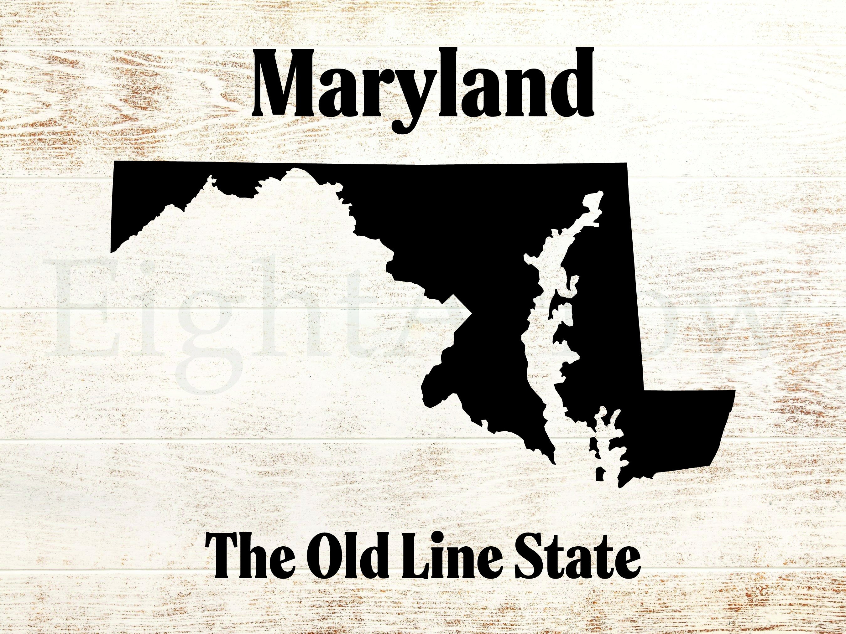 Maryland the Old Line State, State Svg, Silhouette, Svg Files for ...