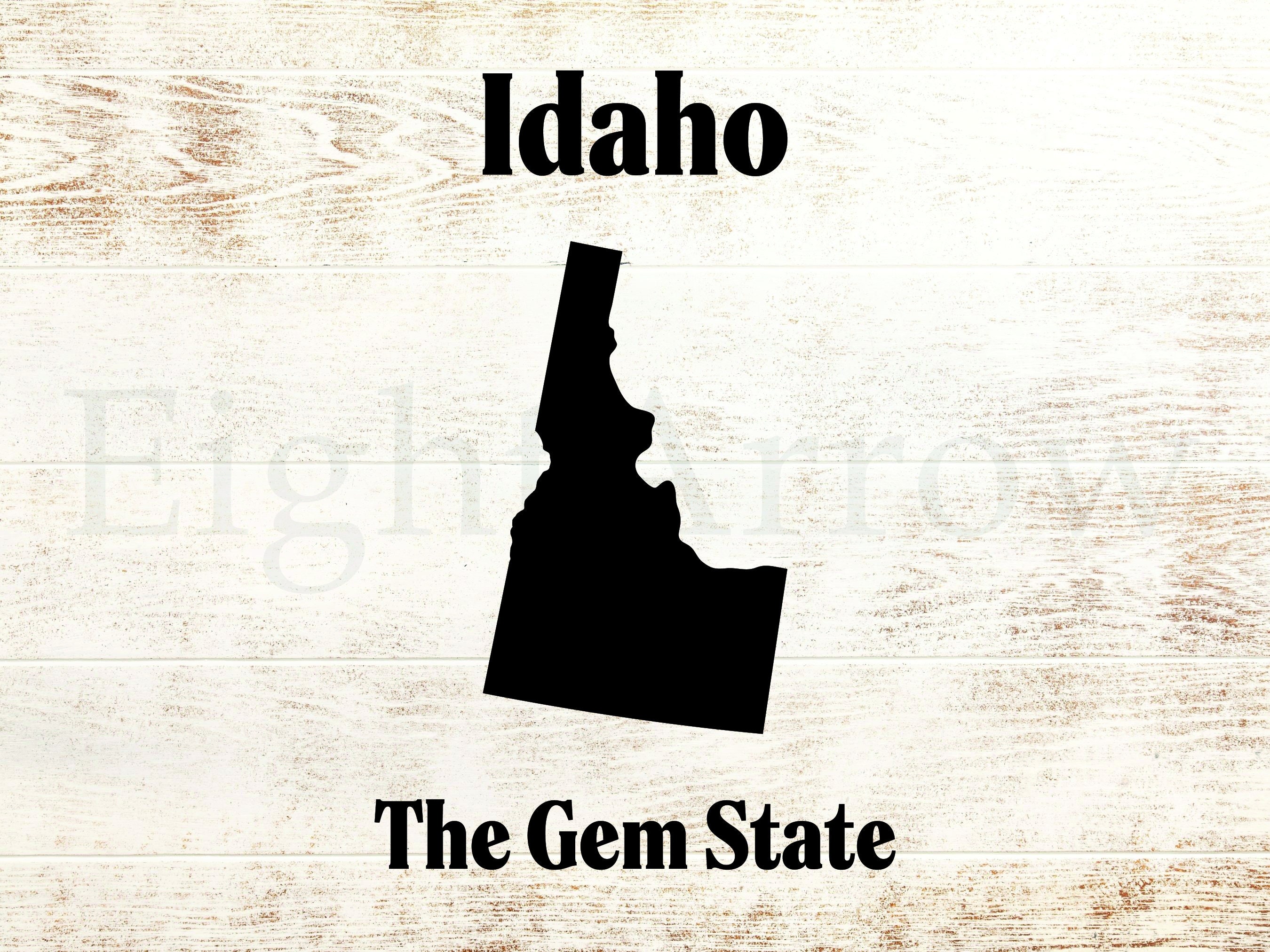 Idaho - the Gem State, State Svg, Silhouette, Svg Files for Cricut, Svg ...