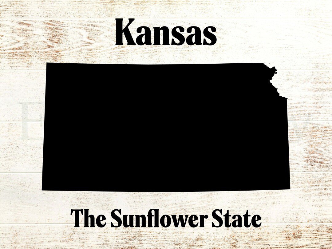 Kansas - the Sunflower State, State Svg, Silhouette, Svg Files for ...