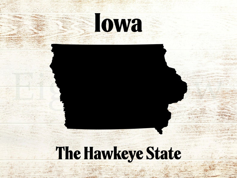 Iowa the Hawkeye State, State Svg, Silhouette, Svg Files for Cricut ...