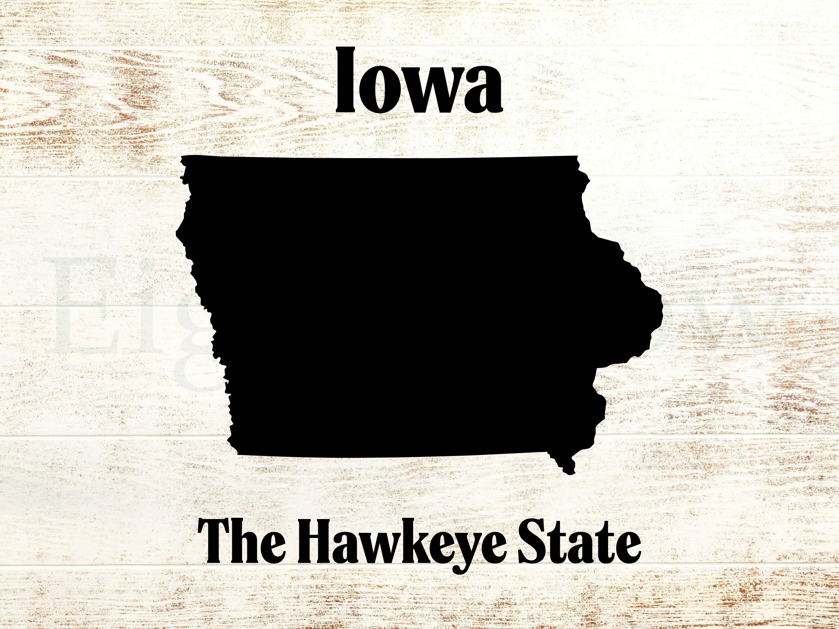 Iowa the Hawkeye State, State Svg, Silhouette, Svg Files for Cricut ...