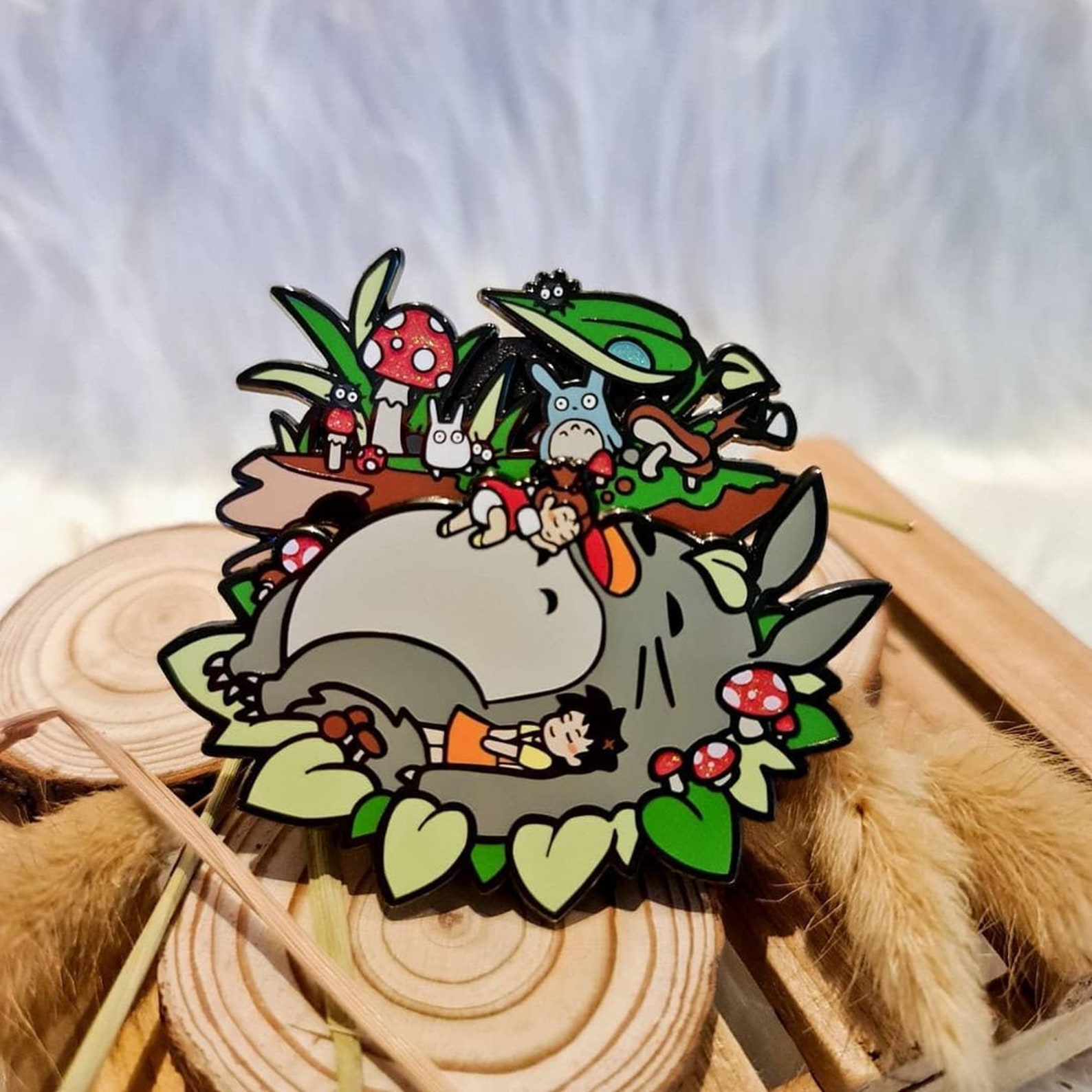 Anime Inspired Spinning Enamel Pin Neighbor Forest Spirits GRADE B - Etsy