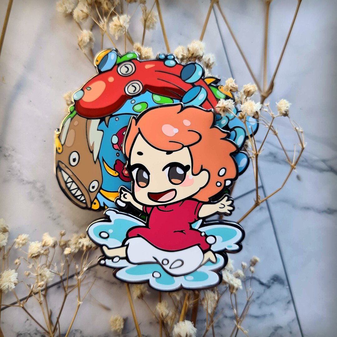 Anime Spinning Enamel Pin Deep Sea Goldfish Girl and Her Fishy Friends ...