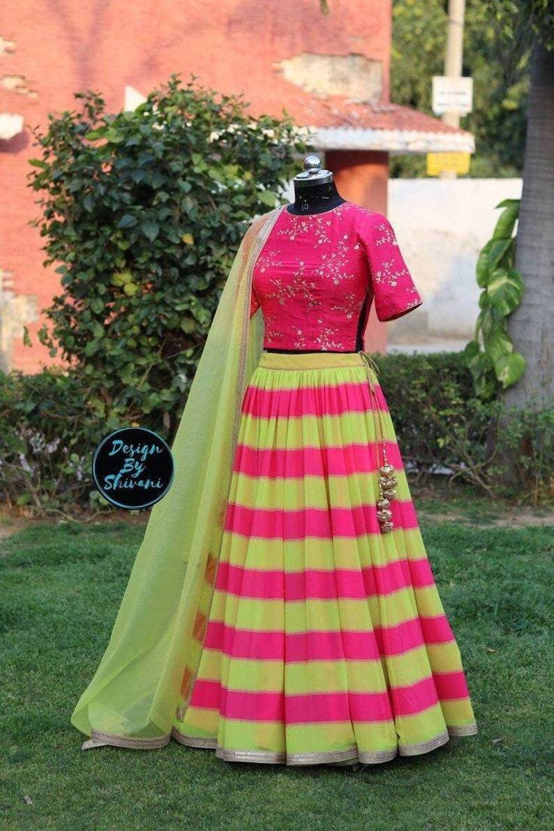 Hot Pink Lehenga Set Indian Wedding Outfits Lehenga Choli Set - Etsy