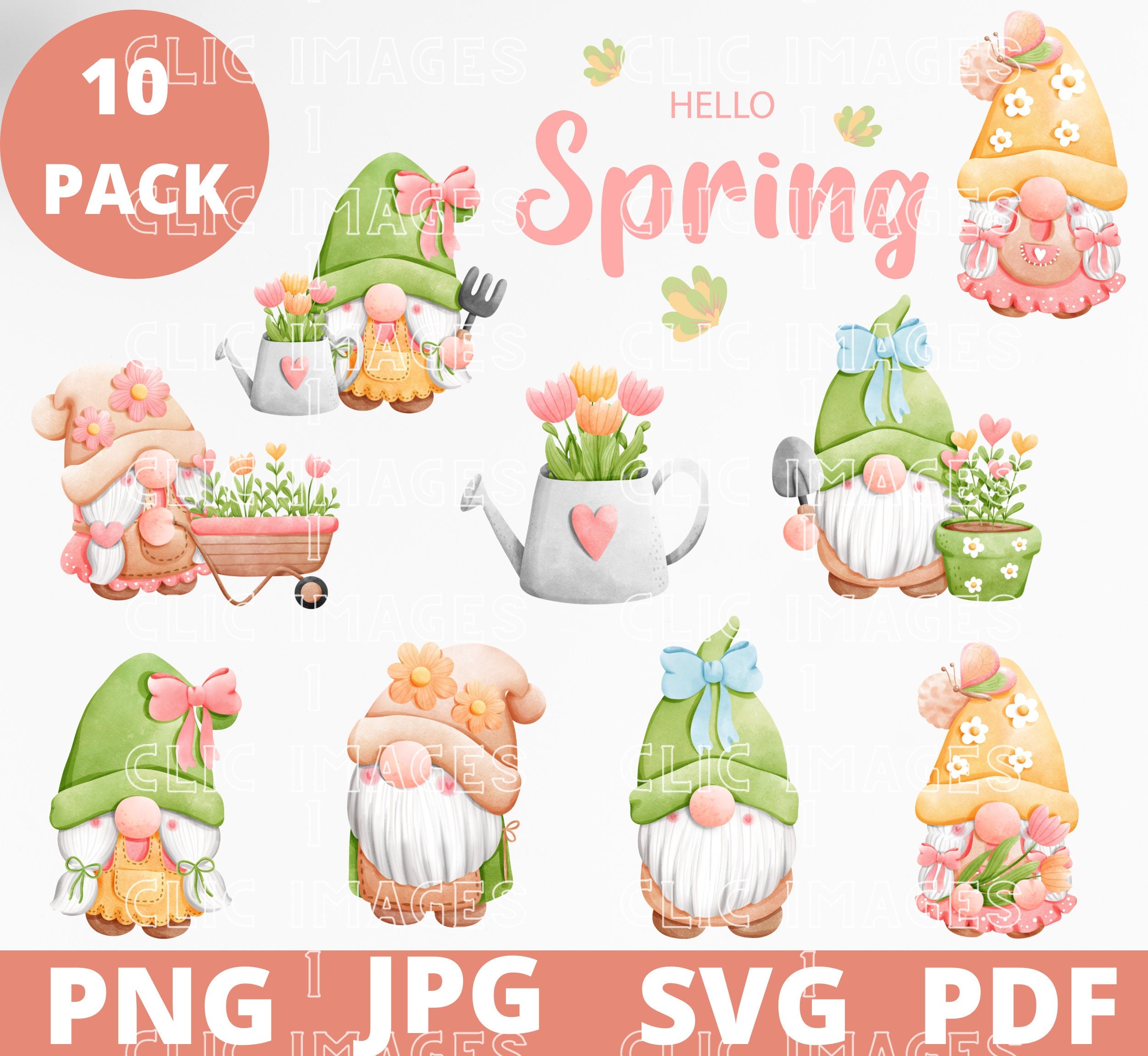 Spring Gnomes / Hello Spring/ Gnomes/ Digital Print - Etsy