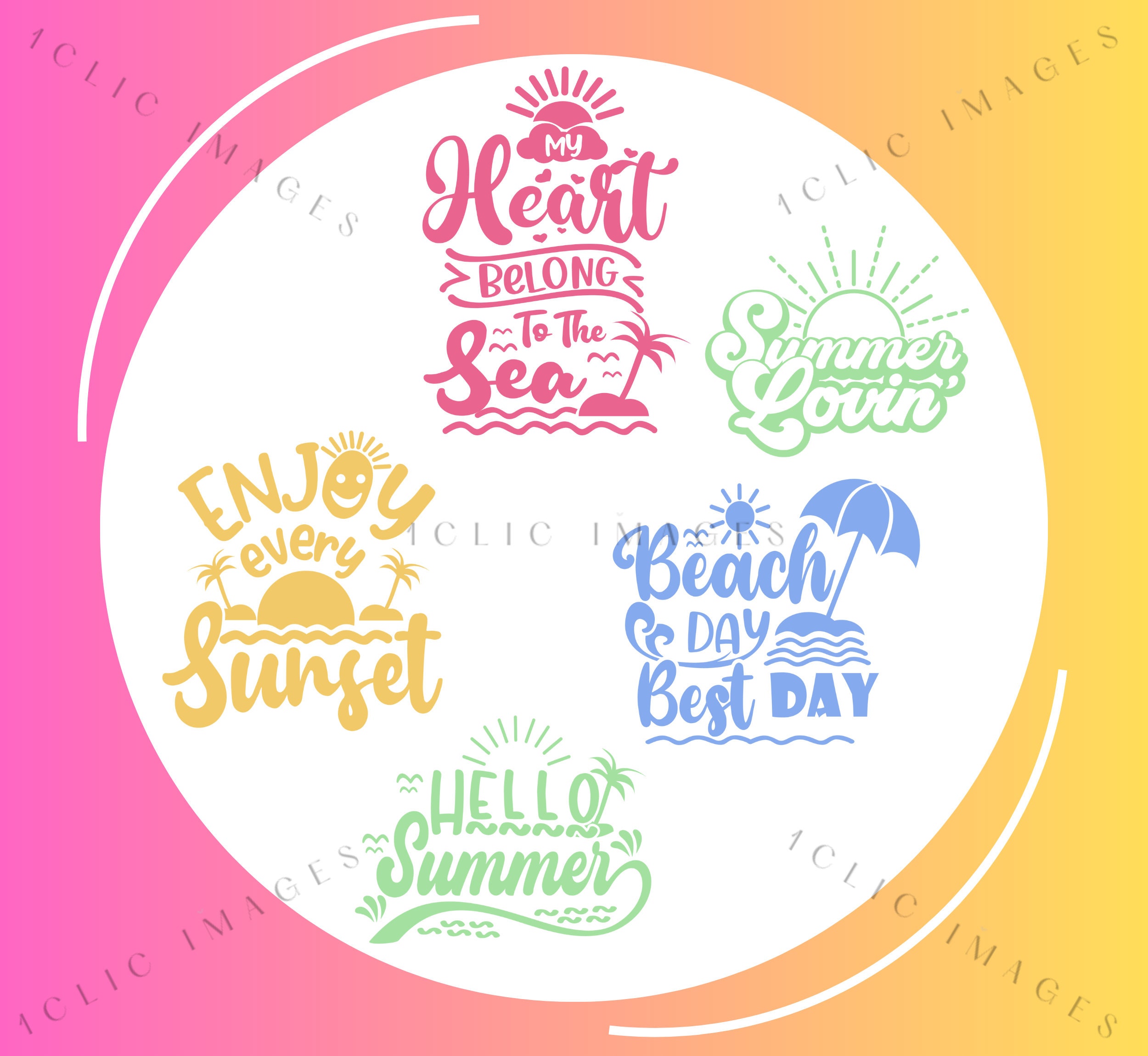 Summer Clipart, Beach Quotes, Digital Download, Clipart PNG - Etsy