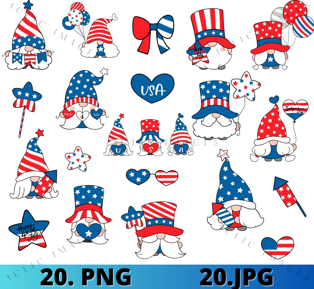 4 of July Gnomes PNG, Independence Day PNG, Gnomes PNG, Fourth of July ...