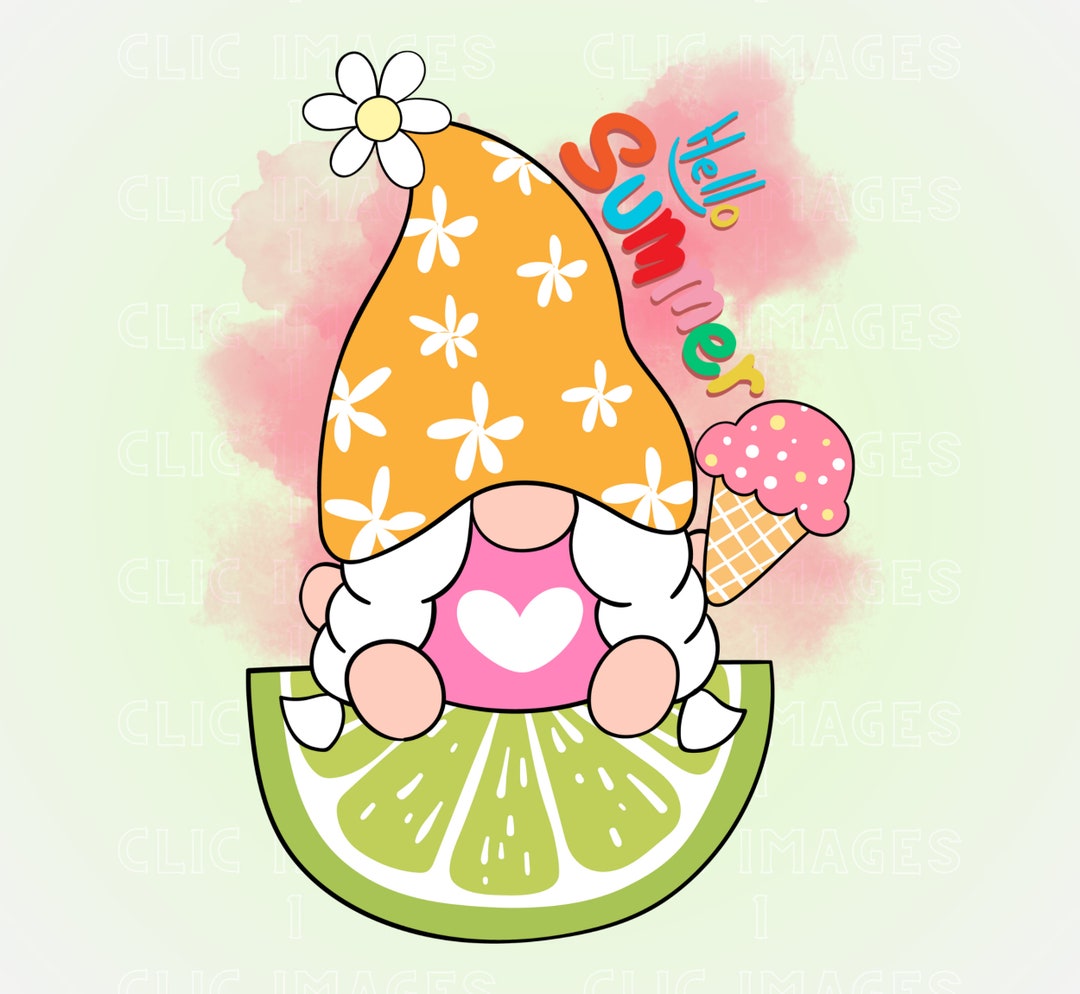 Ice Cream Summer Gnome, Summer Themed, Gnome PNG - Etsy