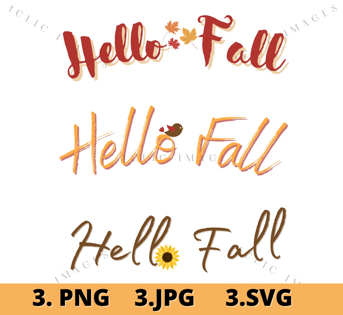 Hello Fall-quotes Png-digital Download - Etsy