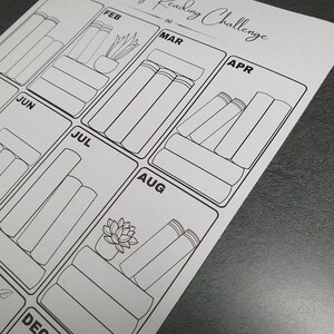 Monthly Bookshelf Reading Log, Printable Book Tracker, Digital Reading ...