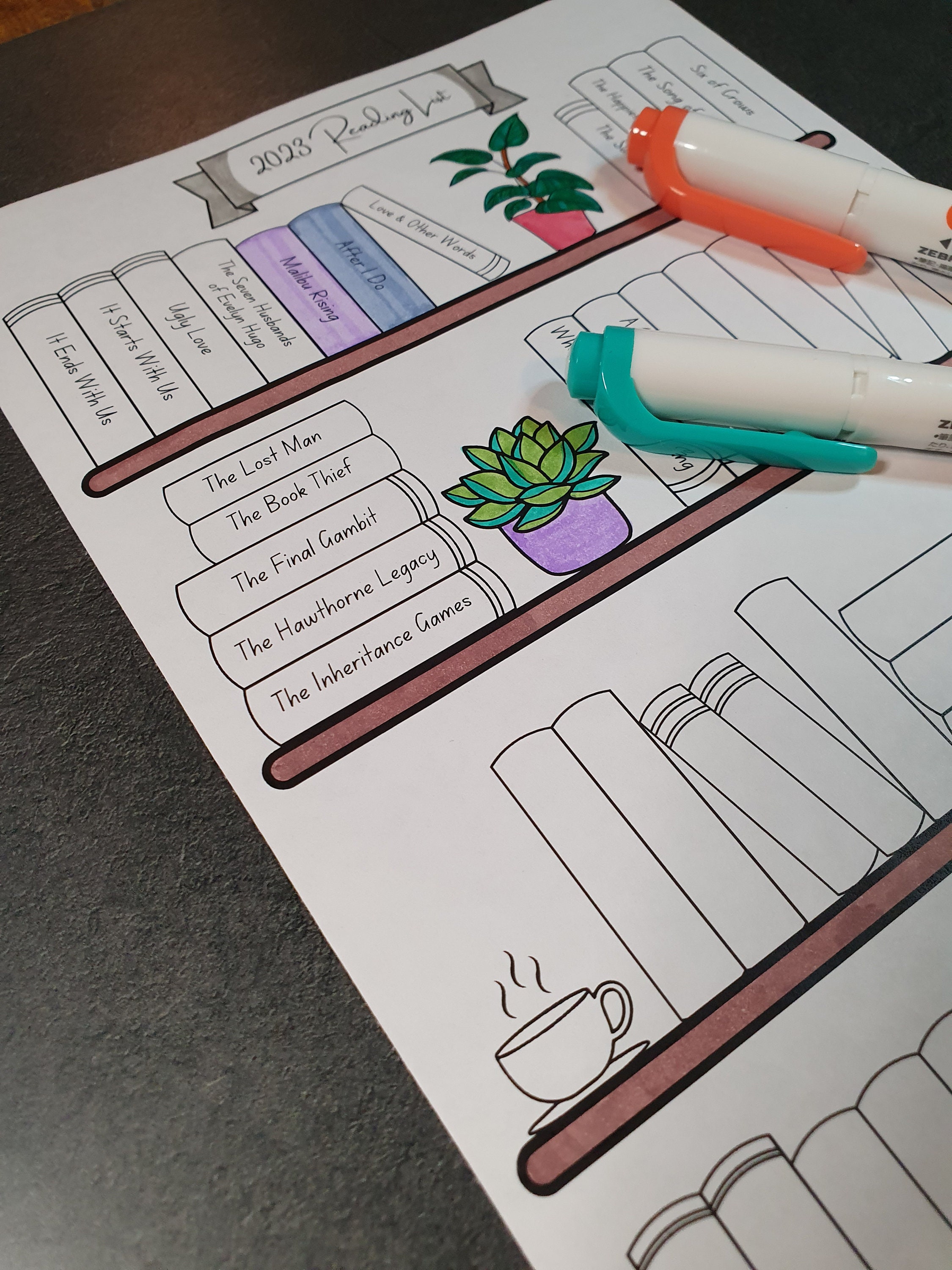 Bookshelf Reading Log Book Tracker Printable Reading - Etsy