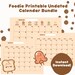 Toast Cute Printable Undated Calendar Cute Food Calendar - Etsy