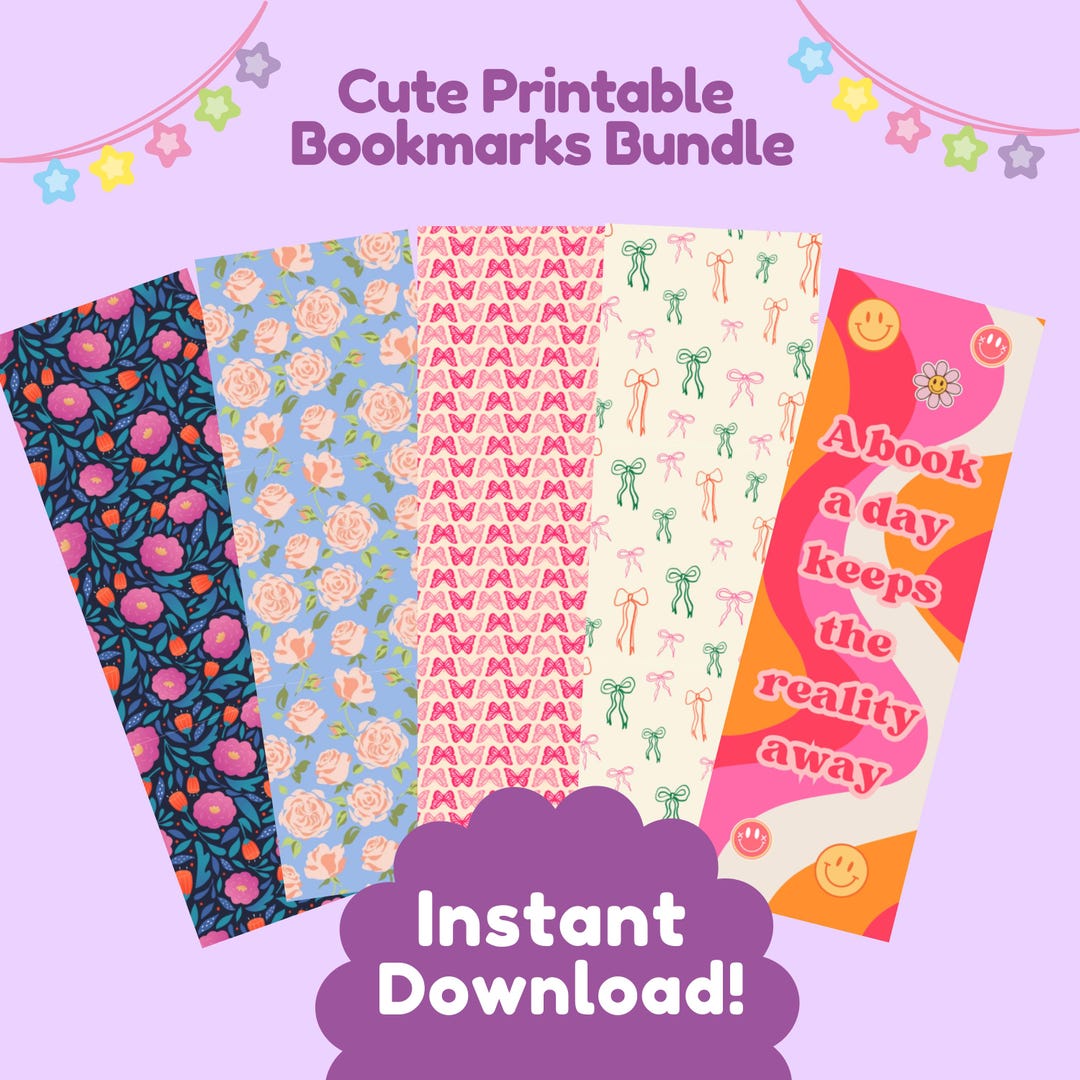 Cute Printable Bookmarks, Printable Bookmarks Retro, Bookmarks for ...